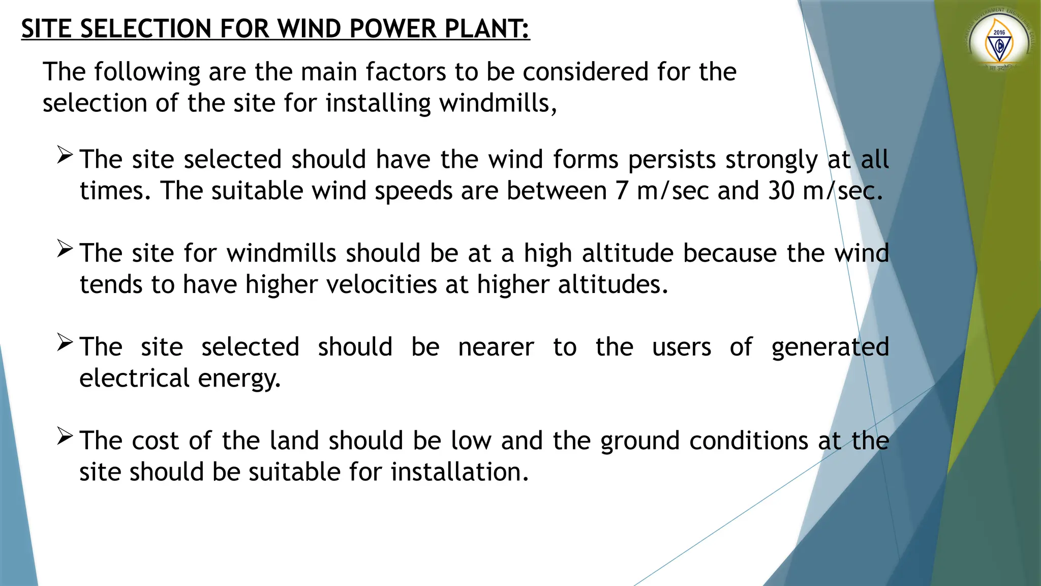it is presentation of the wind power plant | PPTX