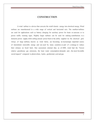 Wind power plat introduction | PPT | Power and Energy Industry | Industries