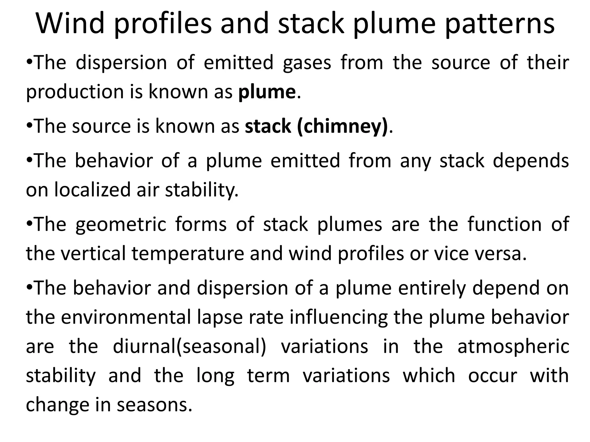 Wind profiles and stack plume patterns | PPTX