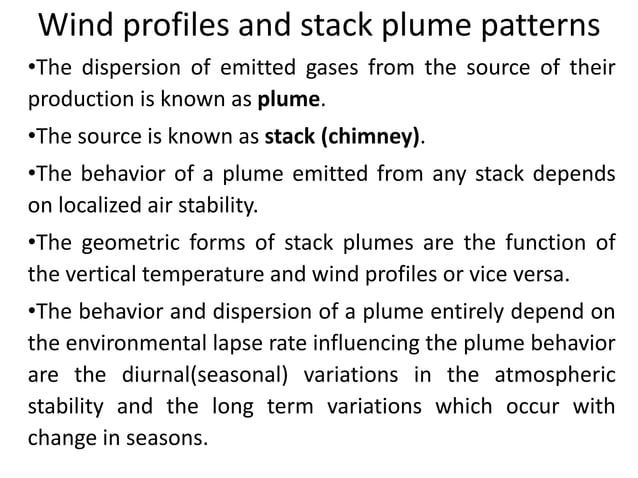 Wind profiles and stack plume patterns | PPTX | Indoor Environmental ...