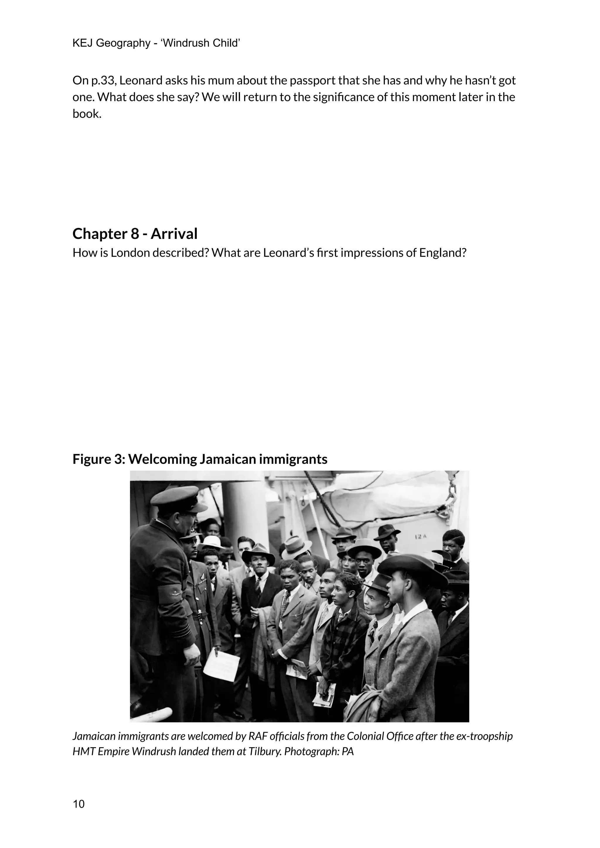 Windrush Child - Student Workbook | PDF