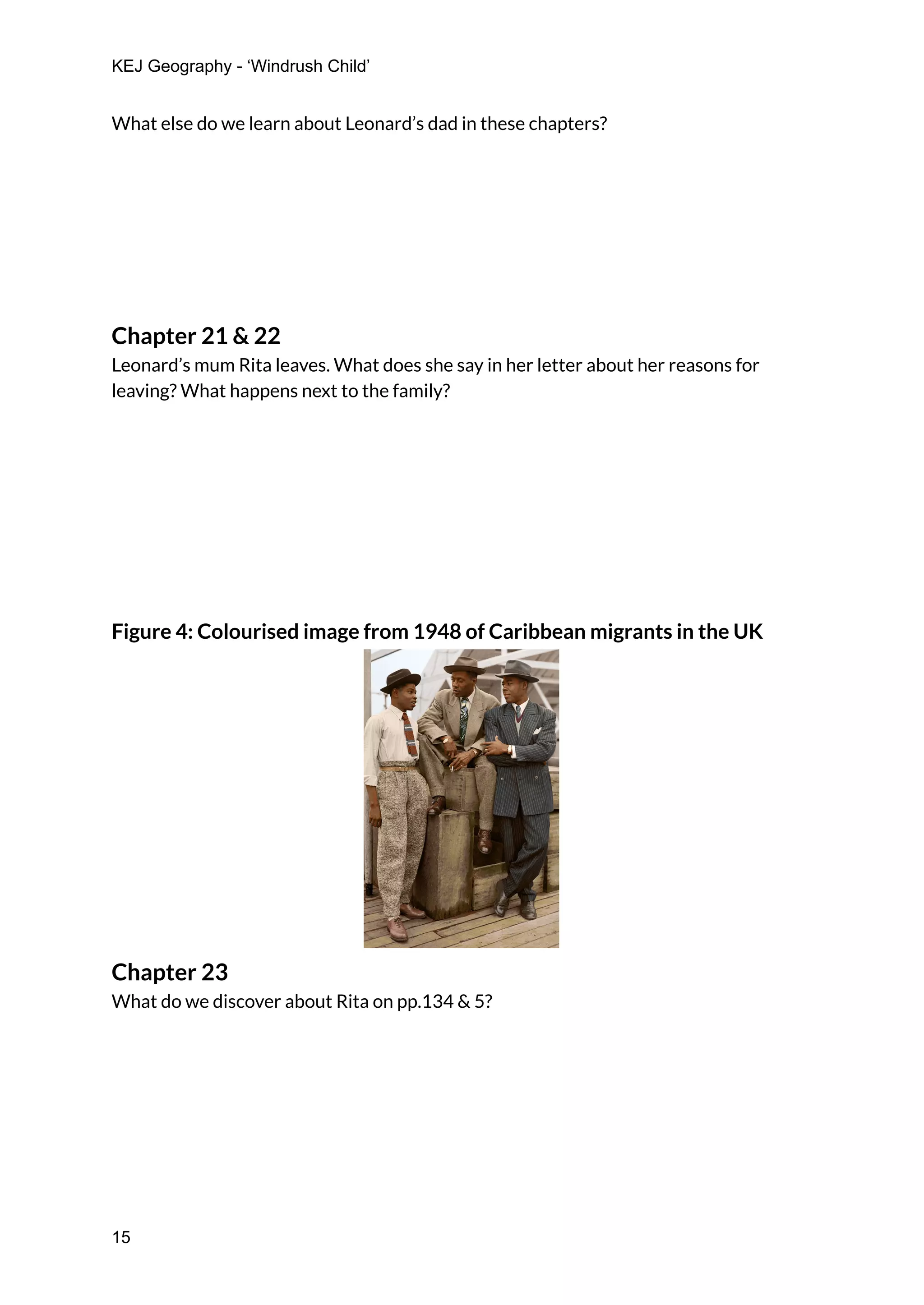 Windrush Child - Student Workbook | PDF