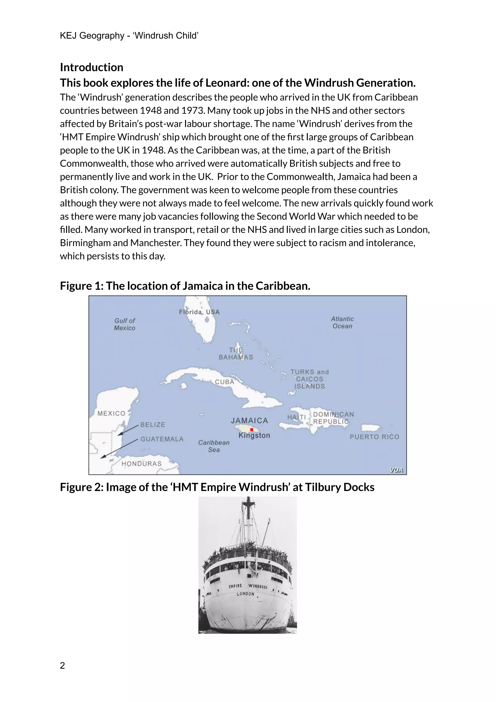 Windrush Child - Student Workbook | PDF