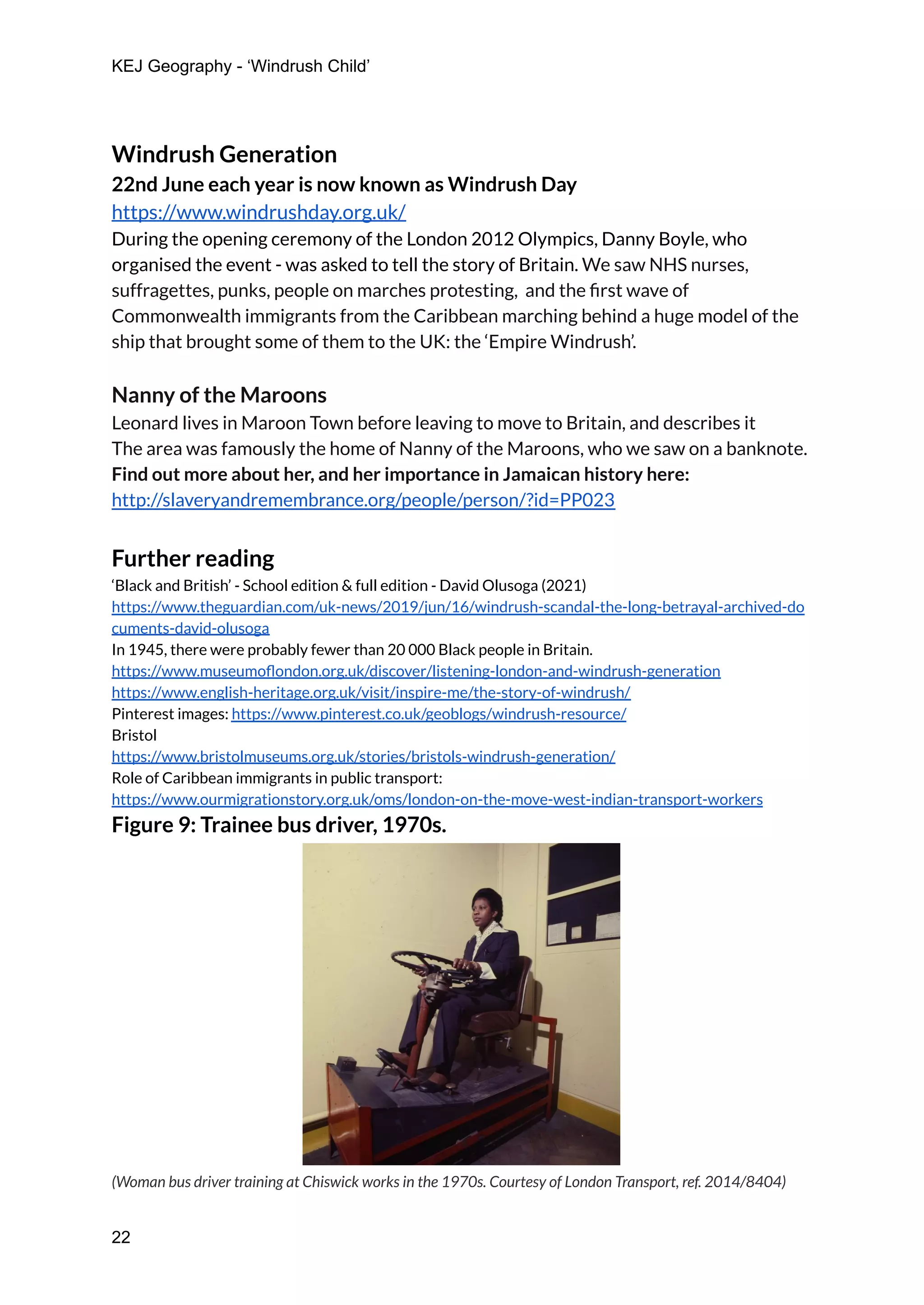 Windrush Child - Student Workbook | PDF