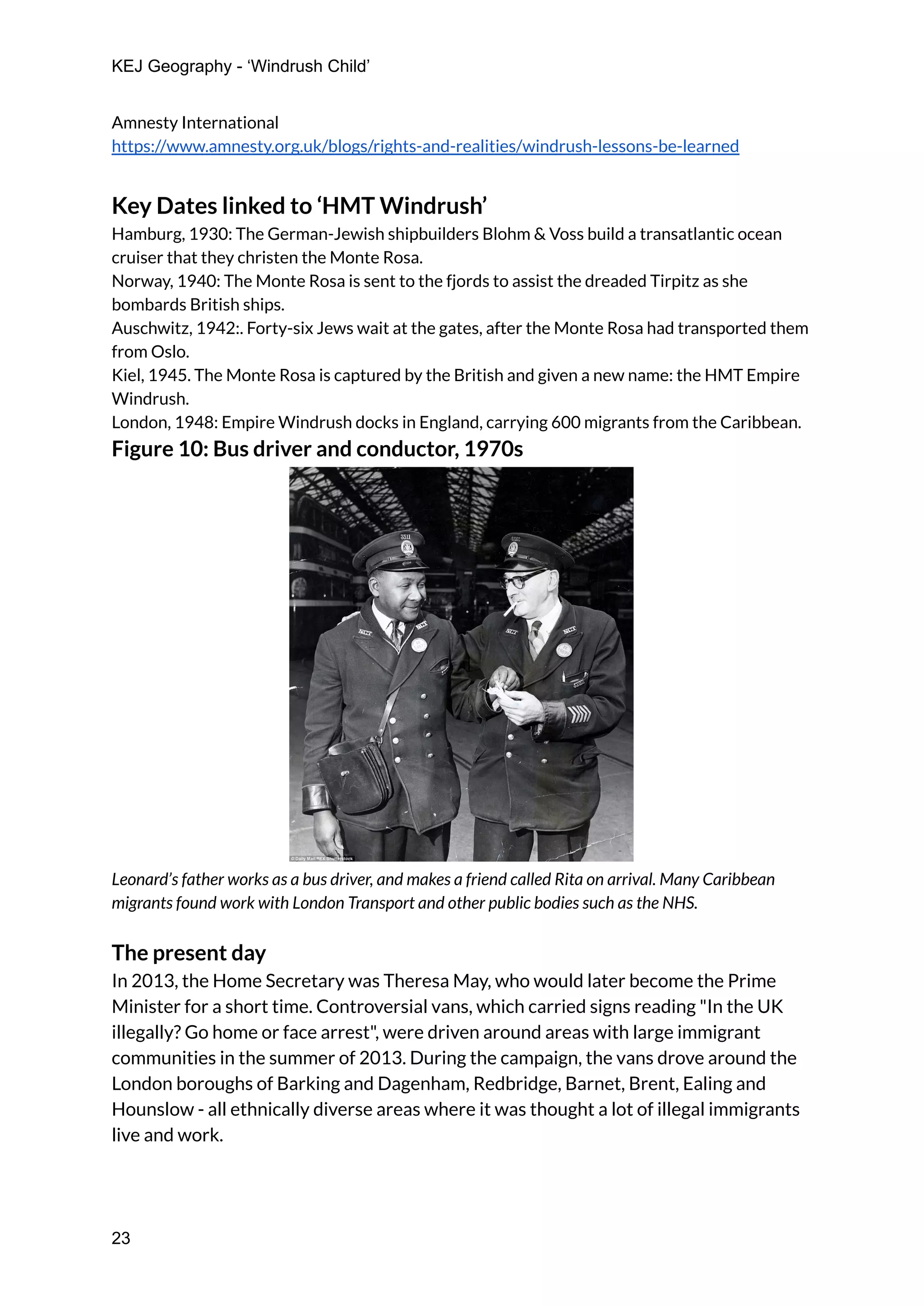 Windrush Child - Student Workbook | PDF