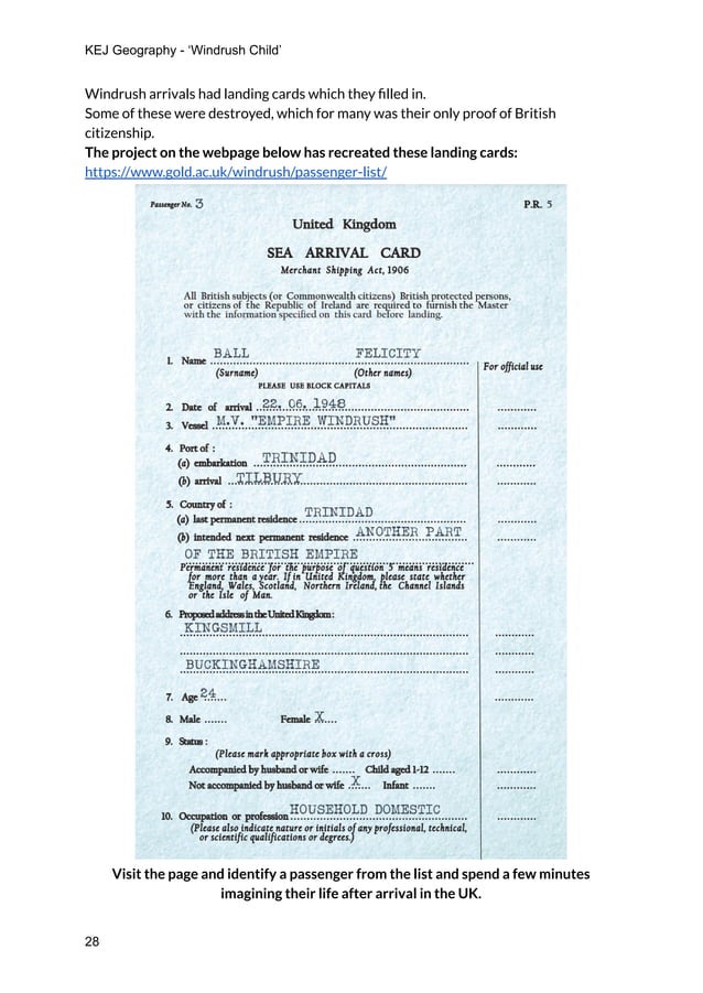 Windrush Child - Student Workbook | PDF | Genres