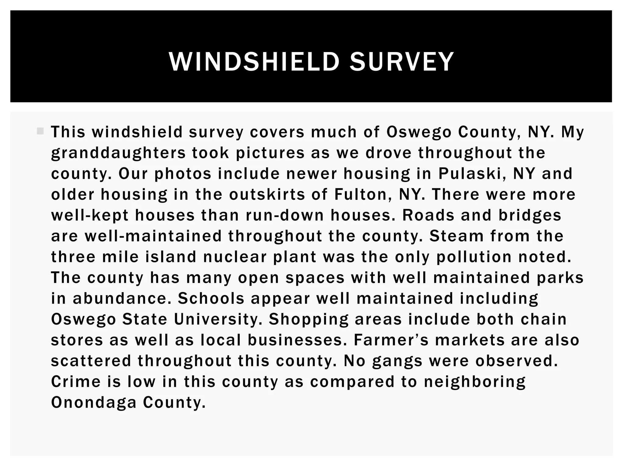 Windshield survey | PPTX