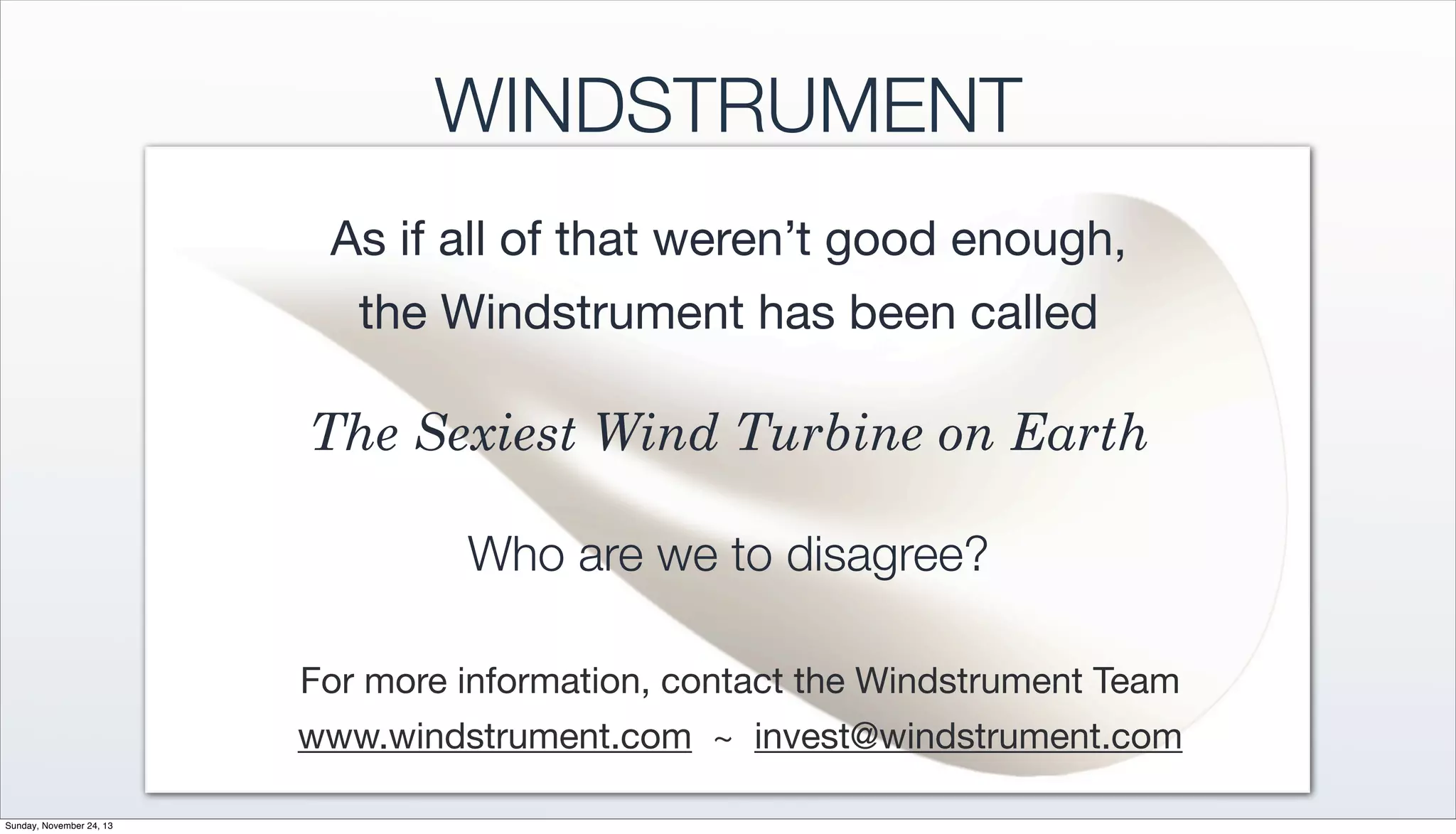 Windstrument Wind Turbine | PPT