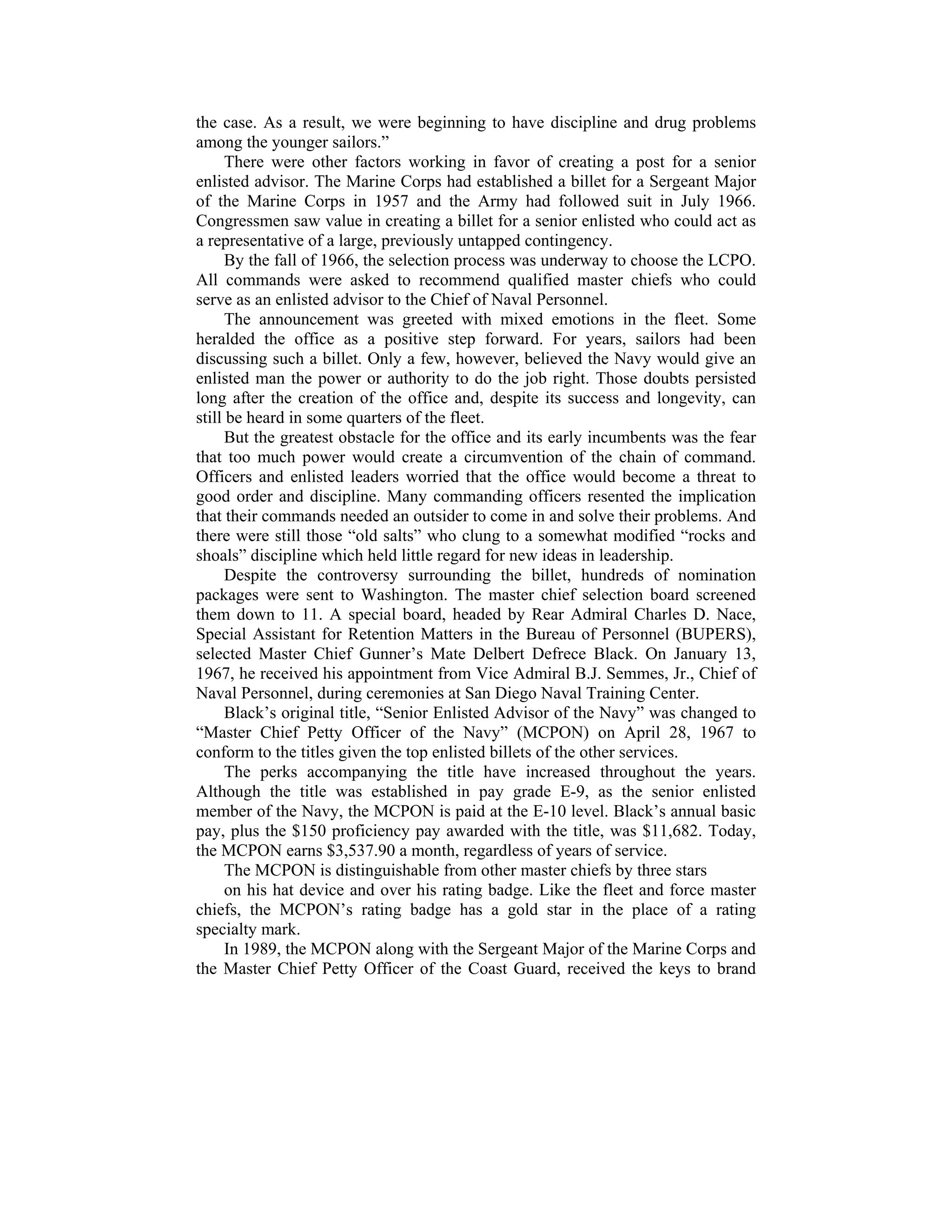 Winds of Change (History of MCPON Office) | PDF