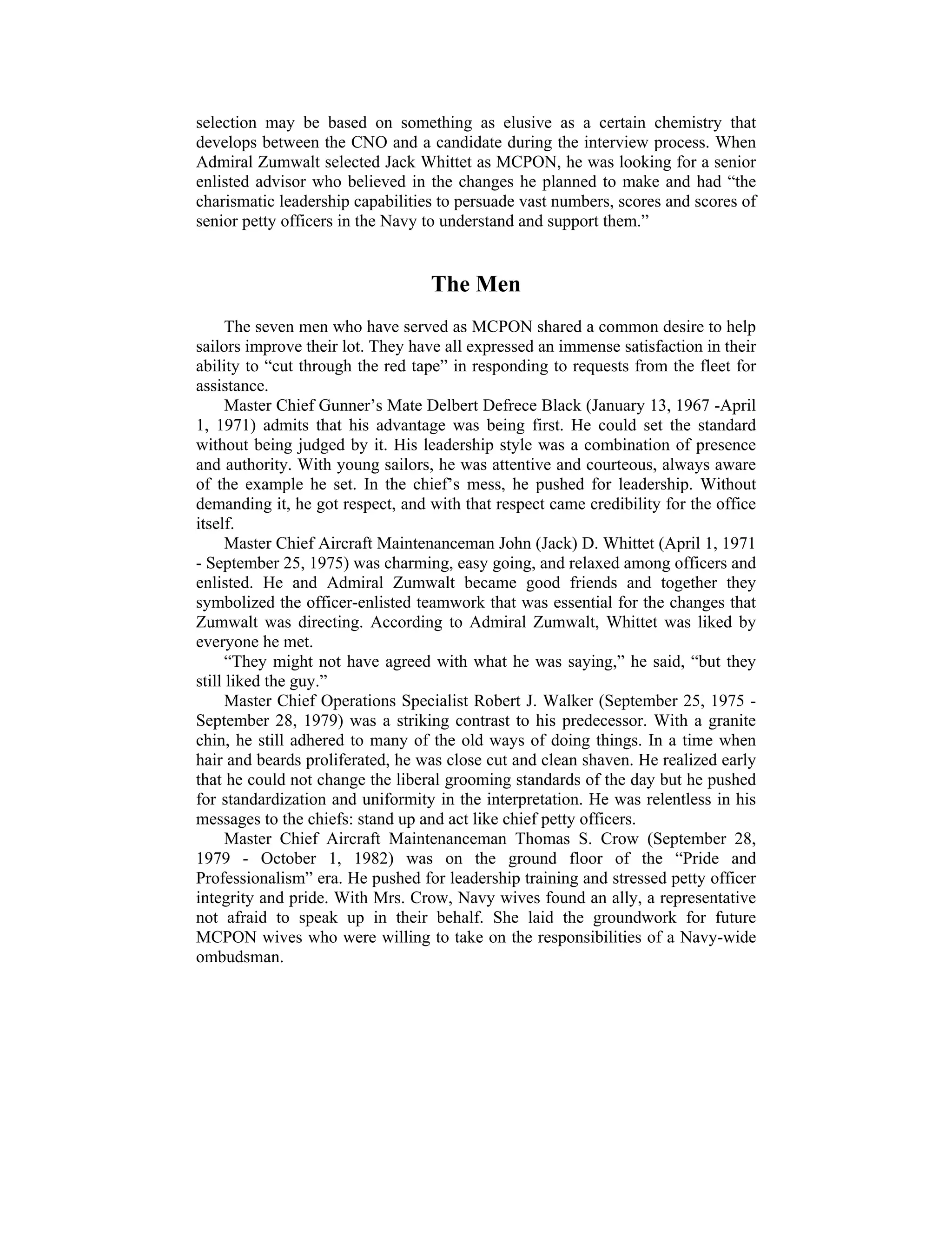 Winds of Change (History of MCPON Office) | PDF