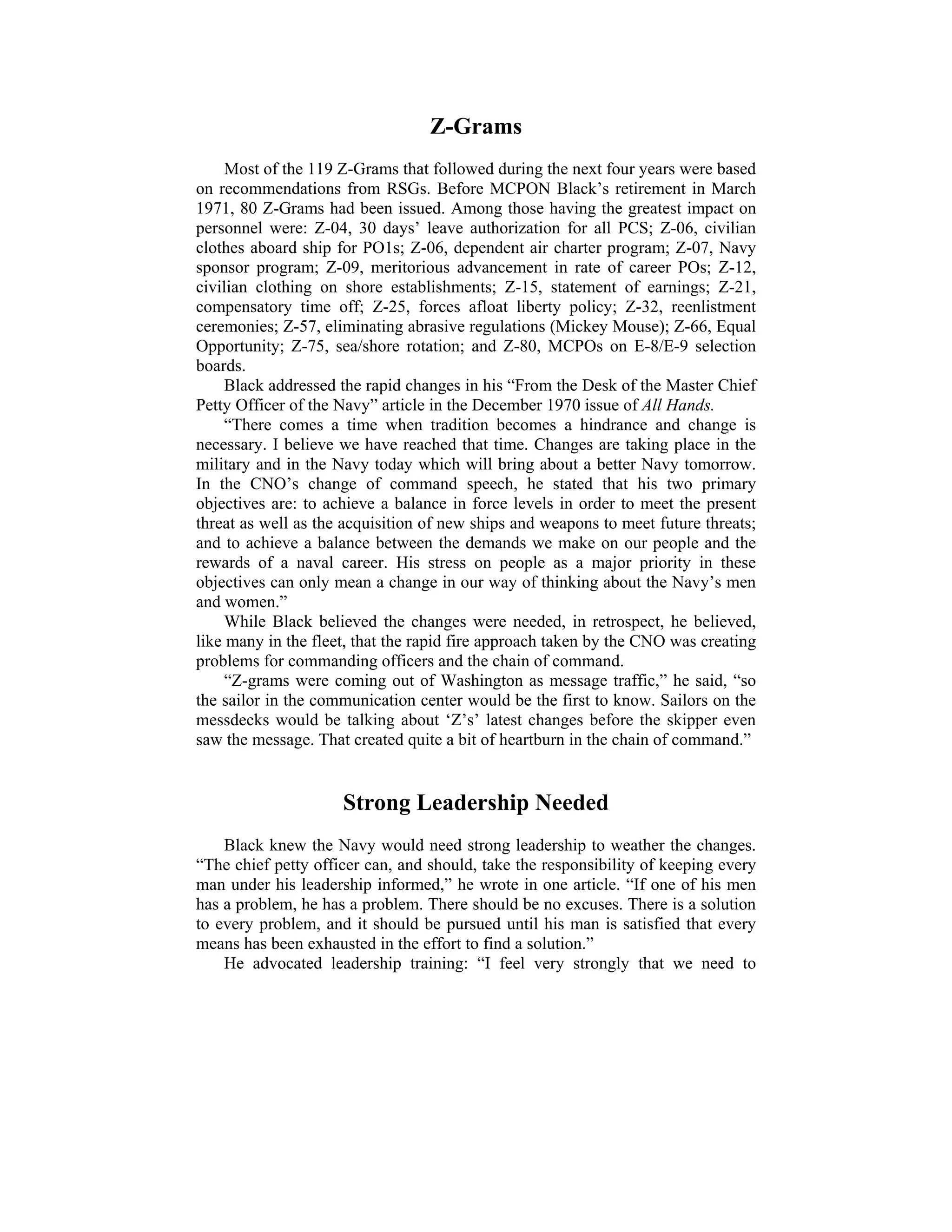 Winds of Change (History of MCPON Office) | PDF