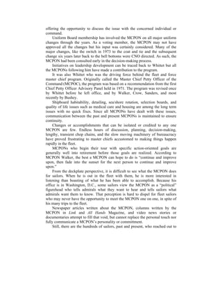 Winds of Change (History of MCPON Office) | PDF