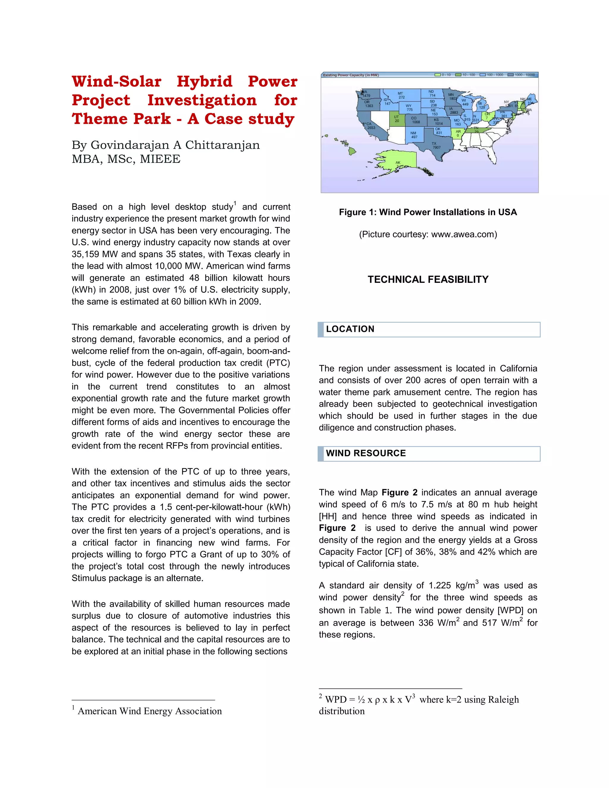Wind Solar Hybrid Power Project Investigation For Theme Parks A Case ...
