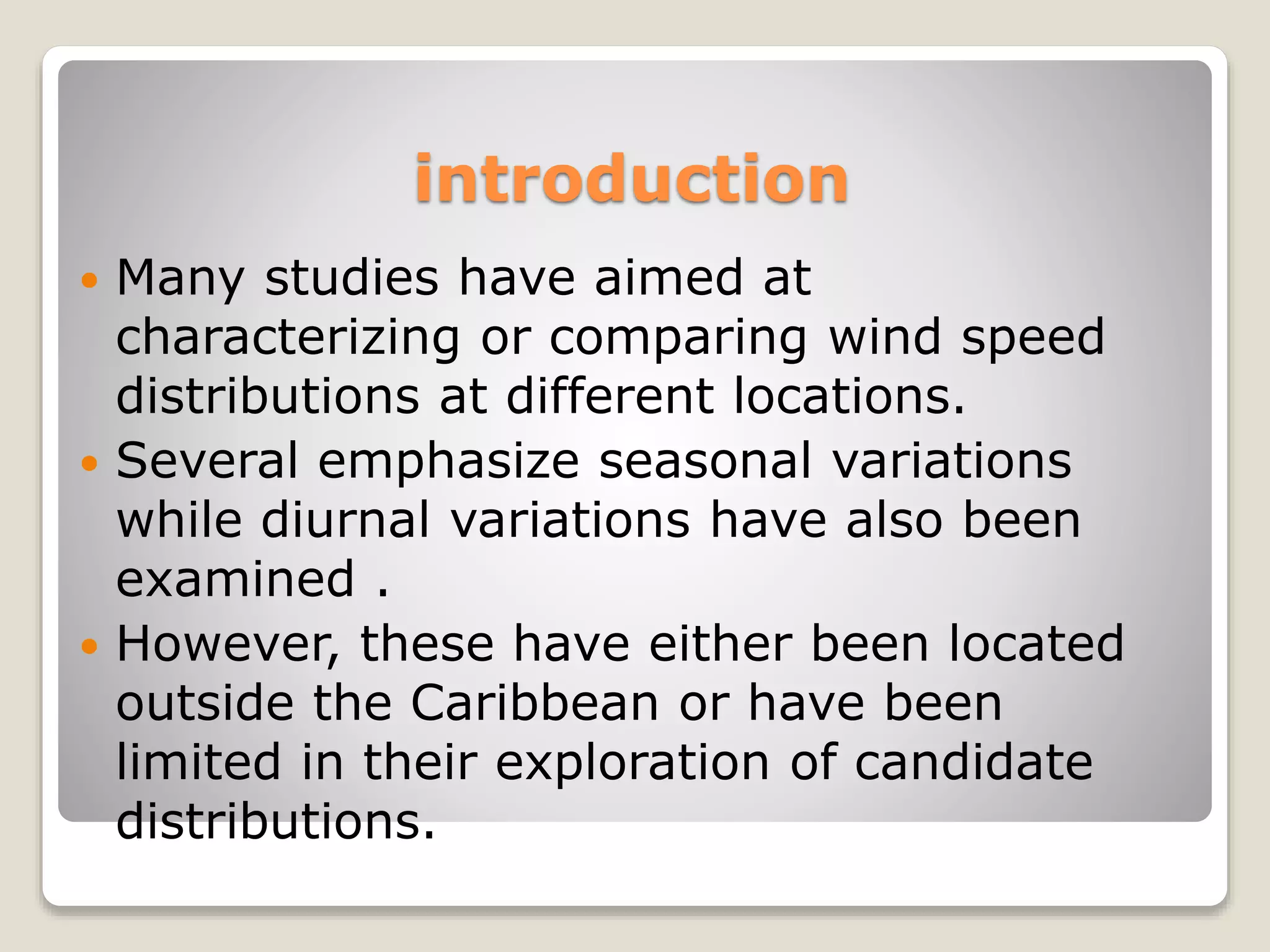 Wind speed probability distribution | PPTX
