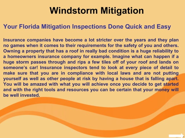 Windstorm mitigation | PPT
