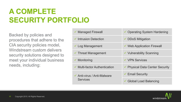 Windstream Cloud Security Presentation | PPTX | Cloud Computing | Internet