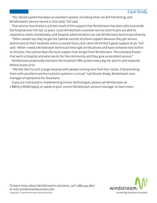 Case Study: Windstream Healthcare Christus St. Michael | PDF