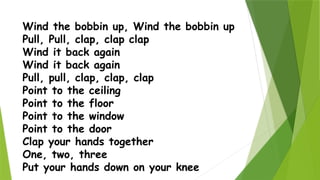 Wind the Bobbin Up Vocabulary and Lyrics | PPTX