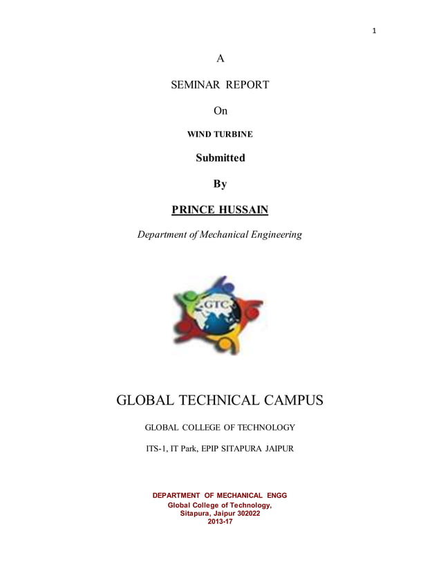 Wind turbine report | DOCX | Physics | Science