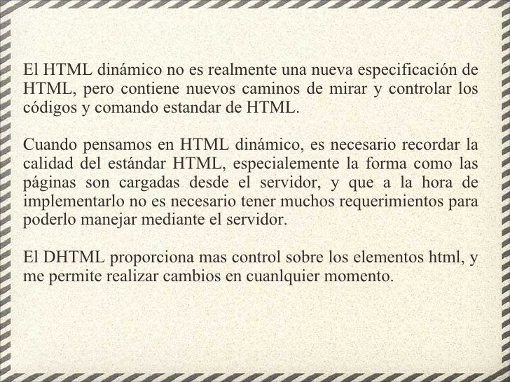 HTML DINAMICO HTML DINAMICO