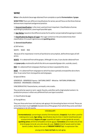 Wine | DOCX | Alcoholic Beverages | Food & Drink