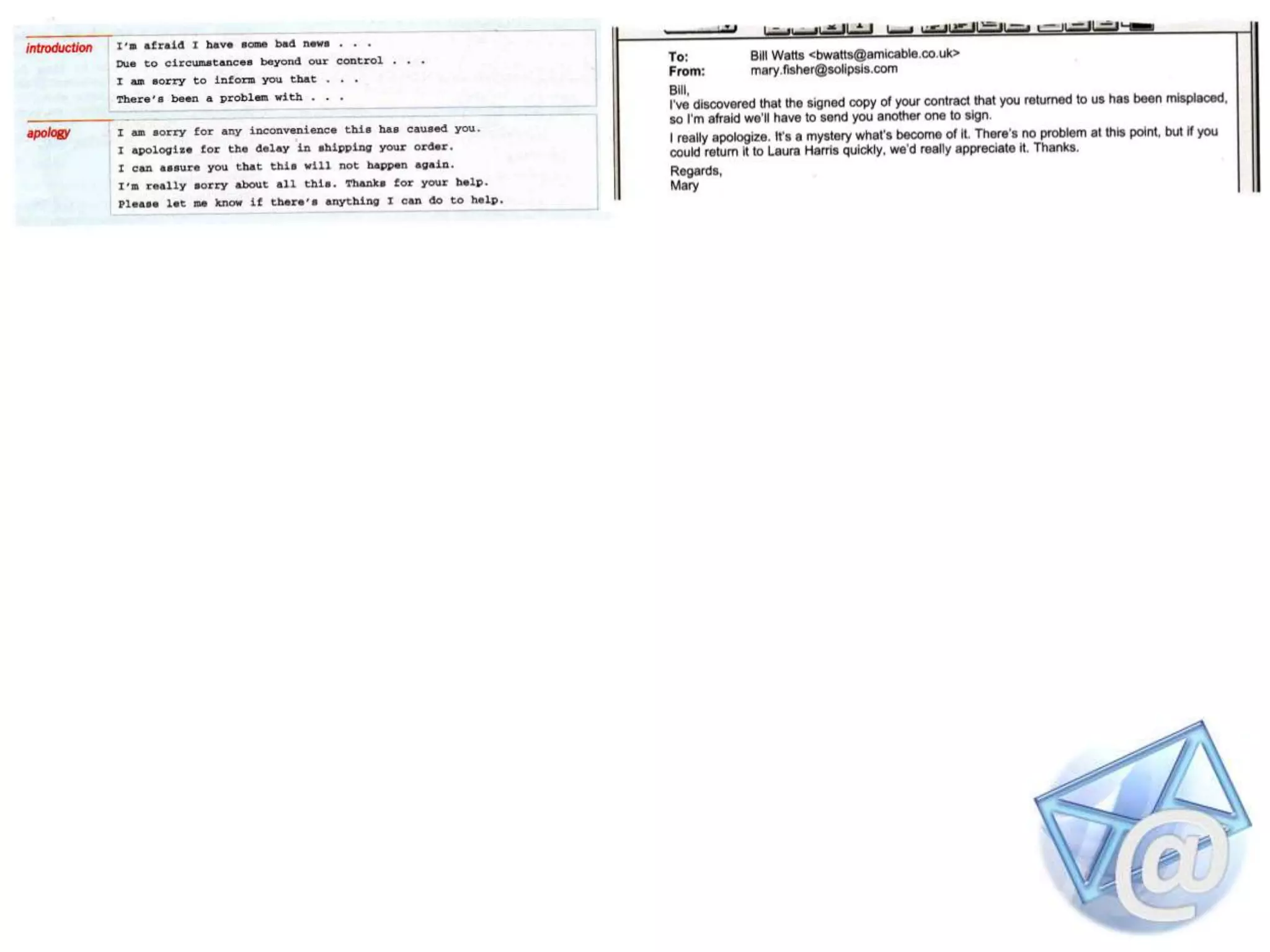 Sorting out problems by email | PPTX