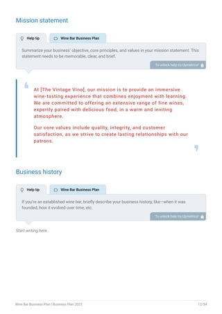 Wine Bar Business Plan Example | Upmetrics | PDF