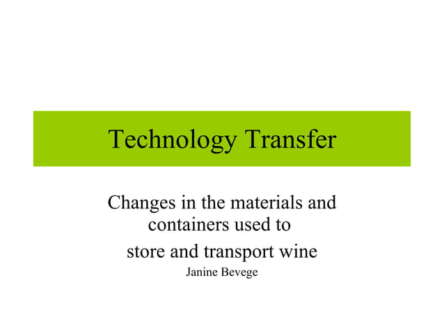 Technology Transfer | PPT