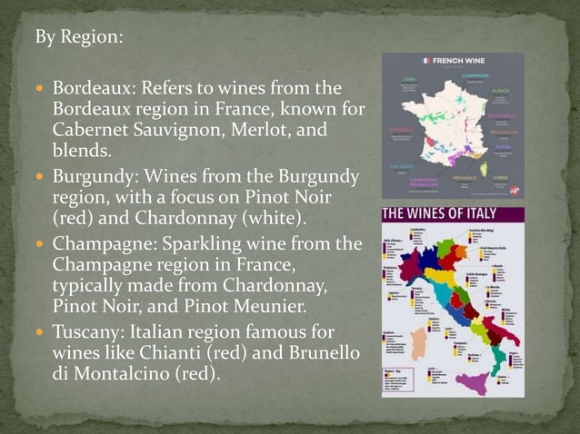 WINE classification.pptx | Alcoholic Beverages | Food & Drink