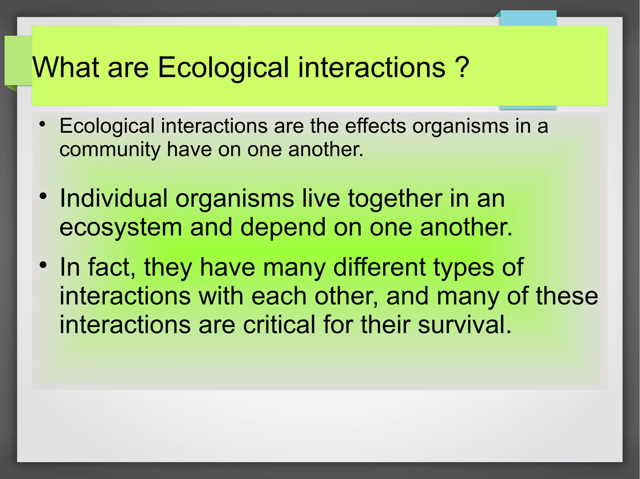 Ecological Interactions - Mutualism, Commensalism & Neutralism | PPT