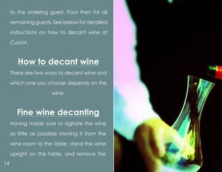 Restaurant Wine & Spirits Service: The Basics | PDF