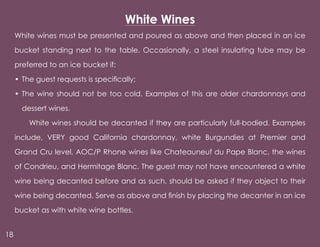 Restaurant Wine & Spirits Service: The Basics | PDF