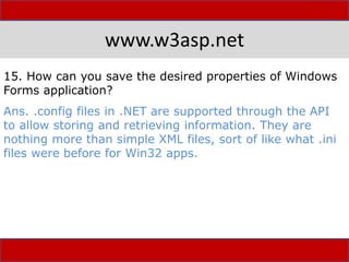 Winform interview question and answers | PPT
