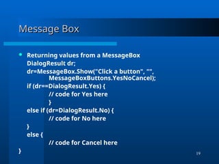 Windows form applicationWindows form application | PPT