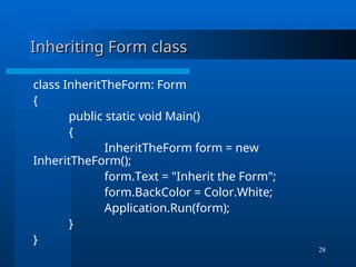Windows form applicationWindows form application | PPT