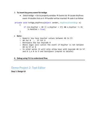 Windows Forms For Beginners Part 5 | PDF