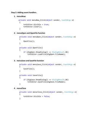 Windows Forms For Beginners Part 5 | PDF