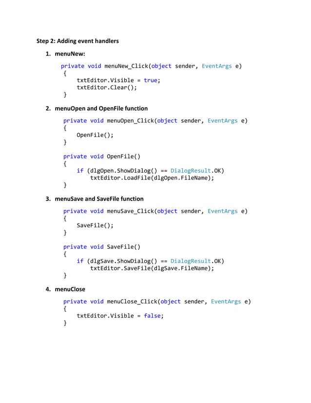 Windows Forms For Beginners Part 5 | PDF