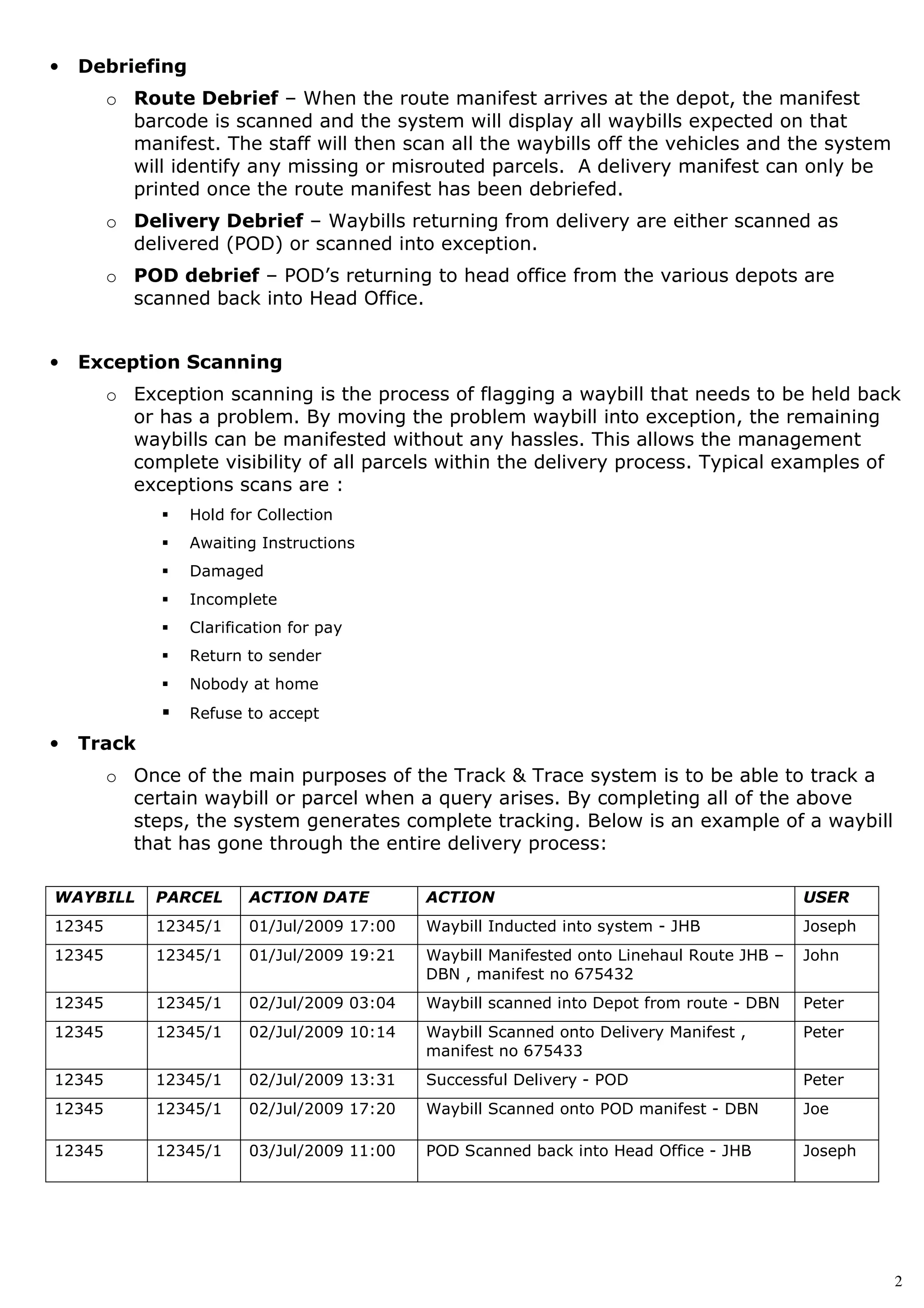 Winfreight track trace | PDF