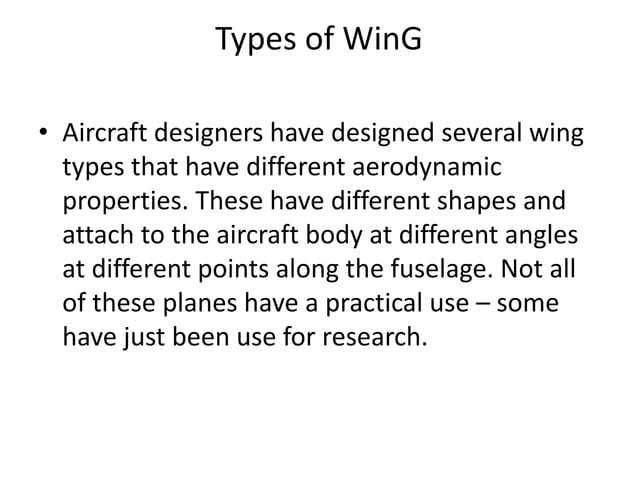 The types of Wing | PPTX
