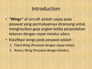 Introduction for Wing Construction | PPTX
