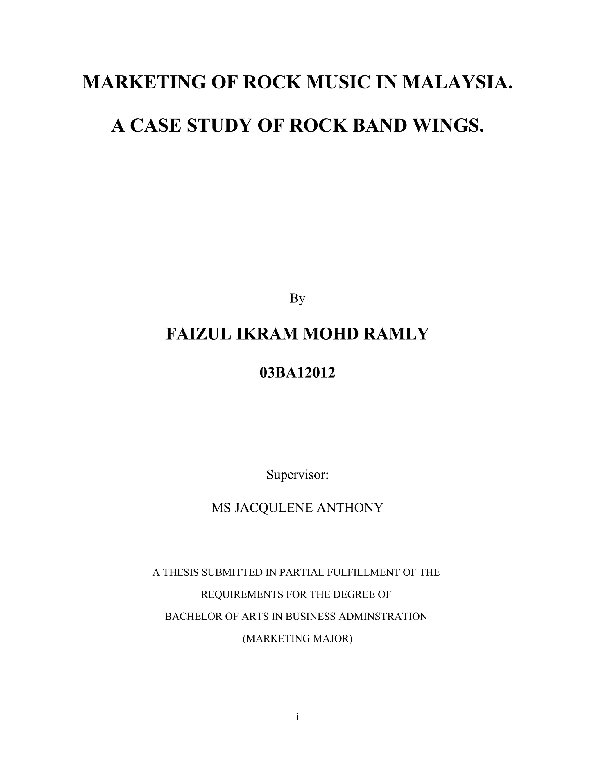 Wings table of contents, abstract, acknowledgement | DOC