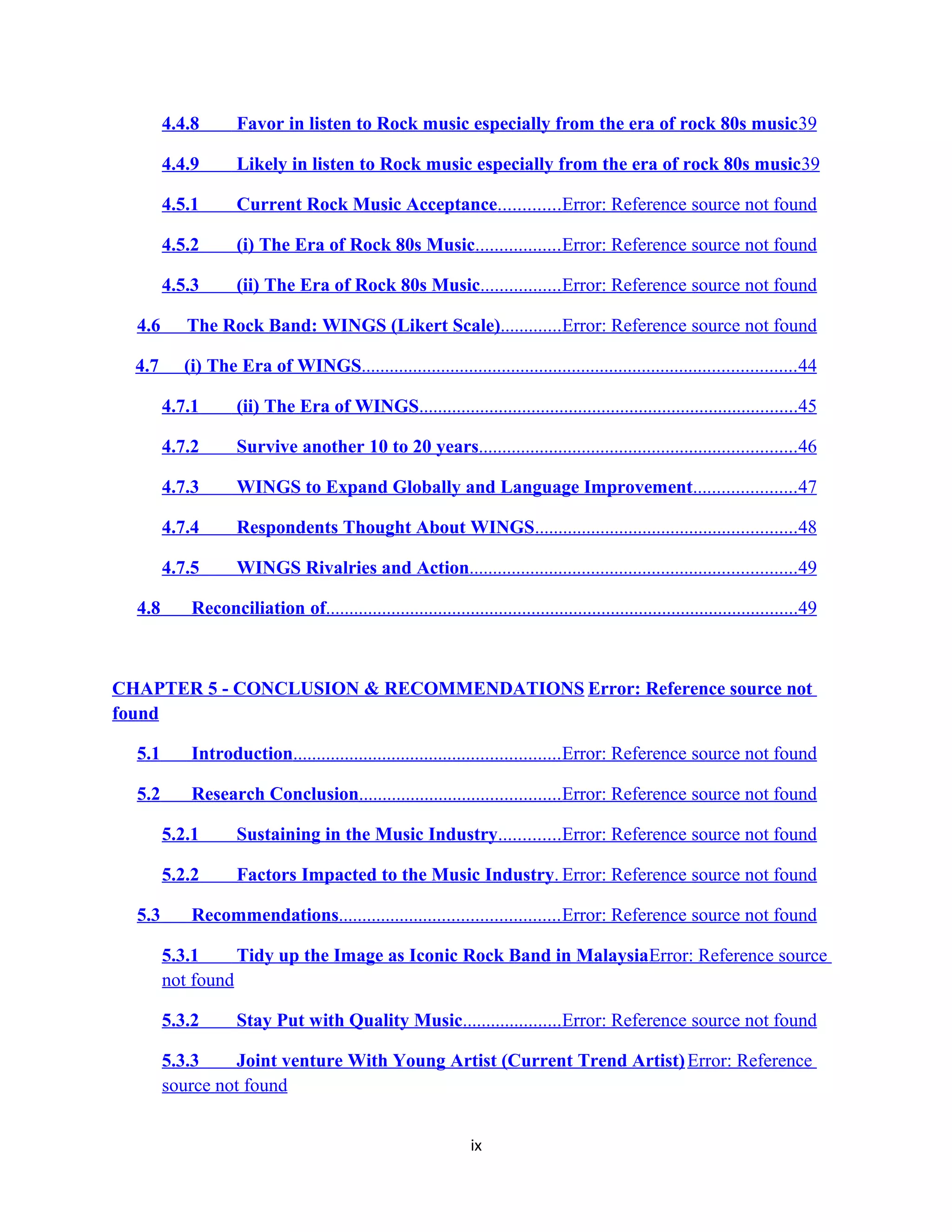 Wings table of contents, abstract, acknowledgement | DOC