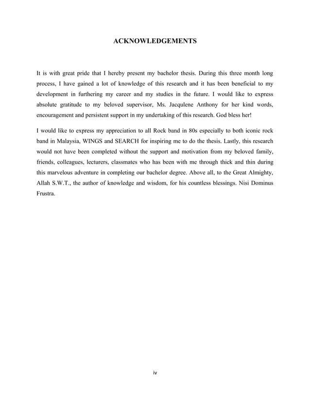 Wings table of contents, abstract, acknowledgement | DOC