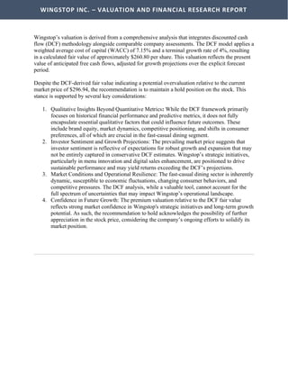 Wingstop Equity Research Report - GonsalvesEquityInsights | PDF