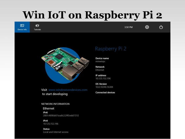 Windows 10 IoT Core for Raspberry Pi 2 | PPT