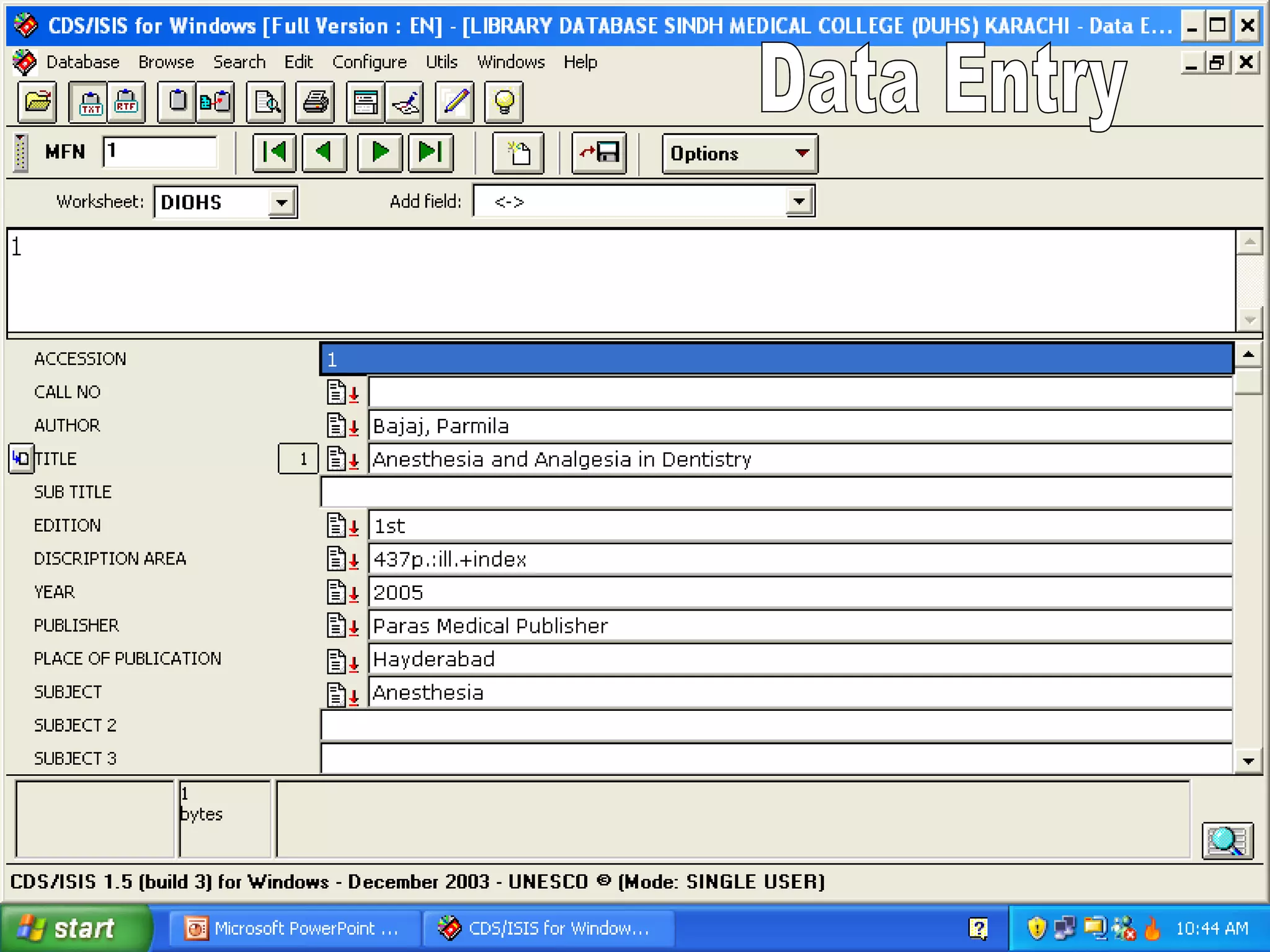 Winisis project | PPT