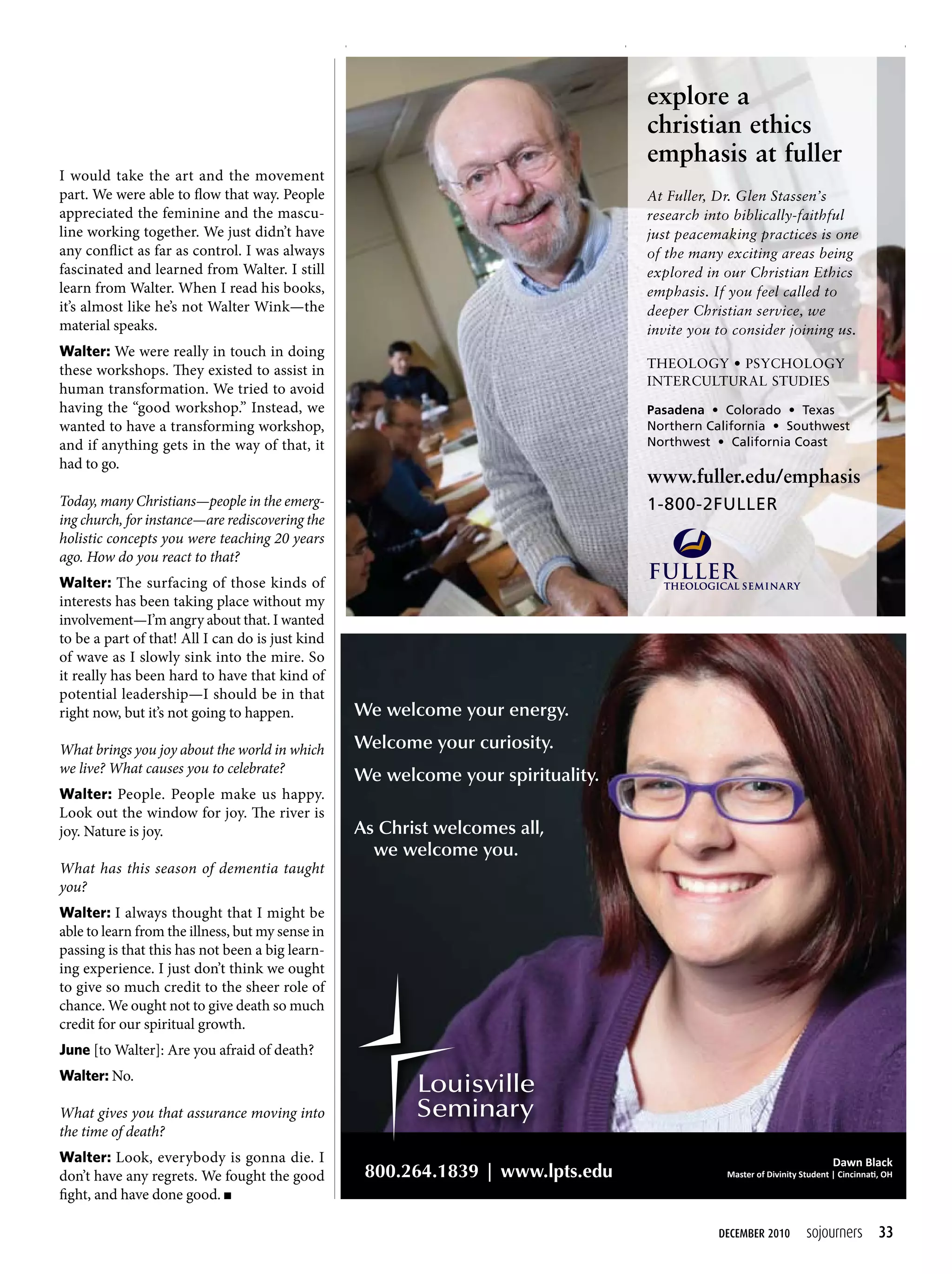 Sojourners - Walter & June Wink Interview | PDF