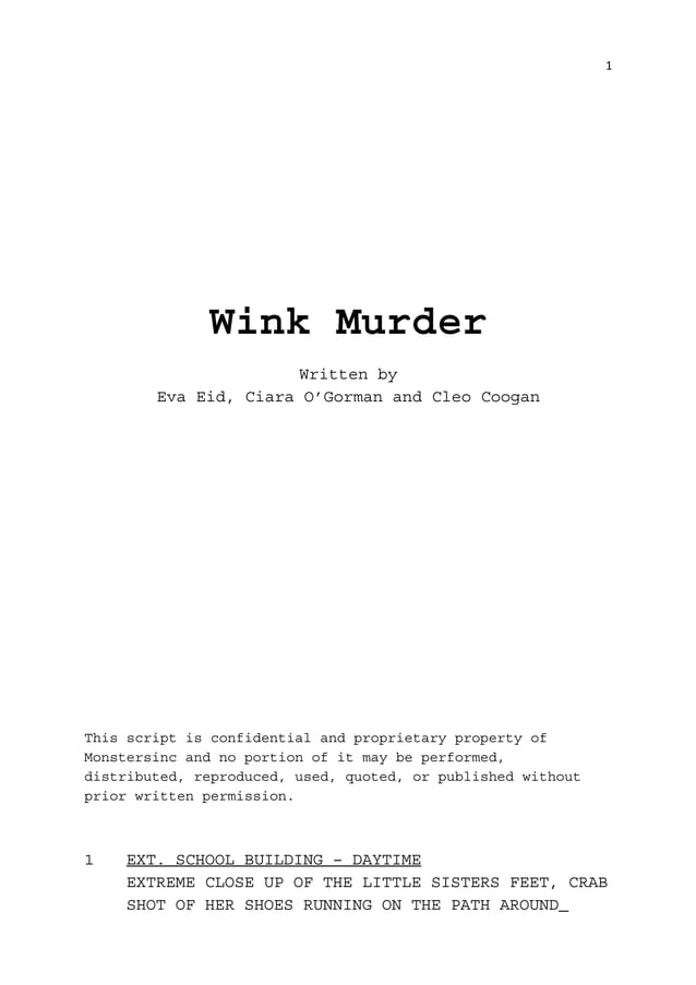 Wink murder script | PDF