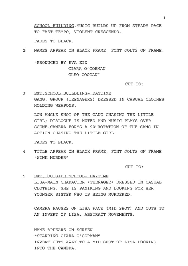 Wink murder script | PDF